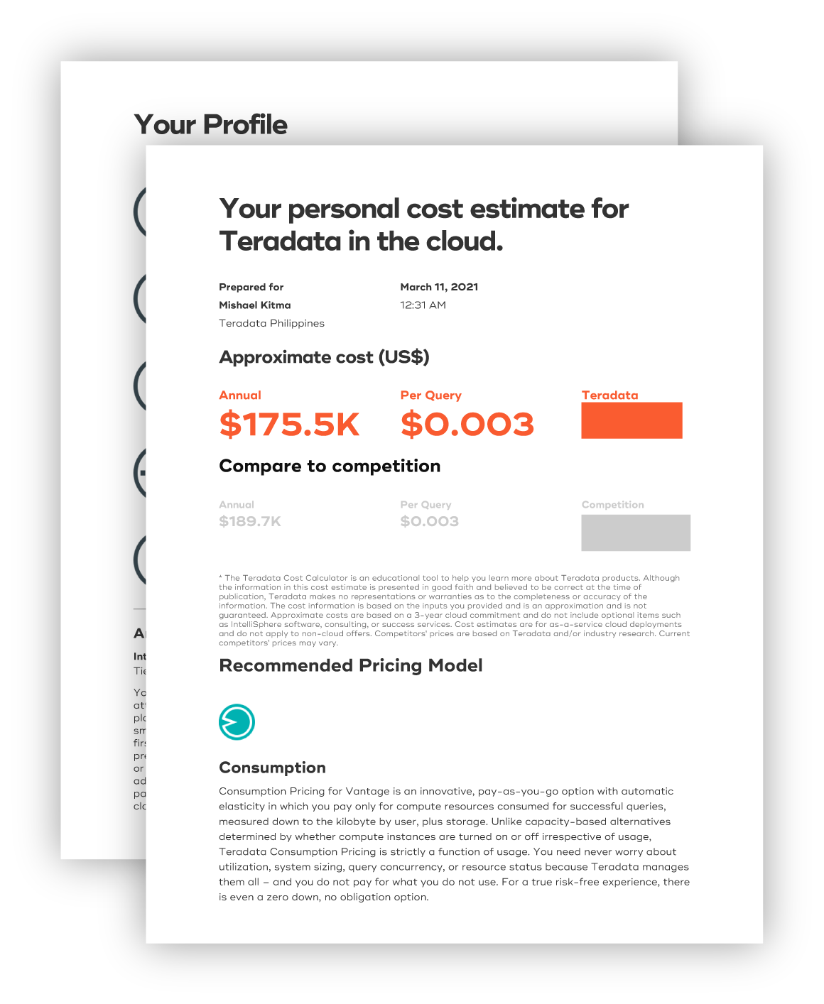 Vantage Pricing Calculator Teradata