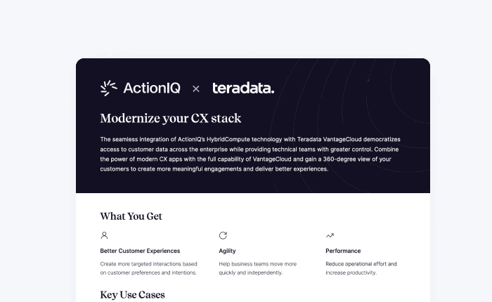 ActionIQ x Teradata: Modernize Your CX Stack | Teradata Resources