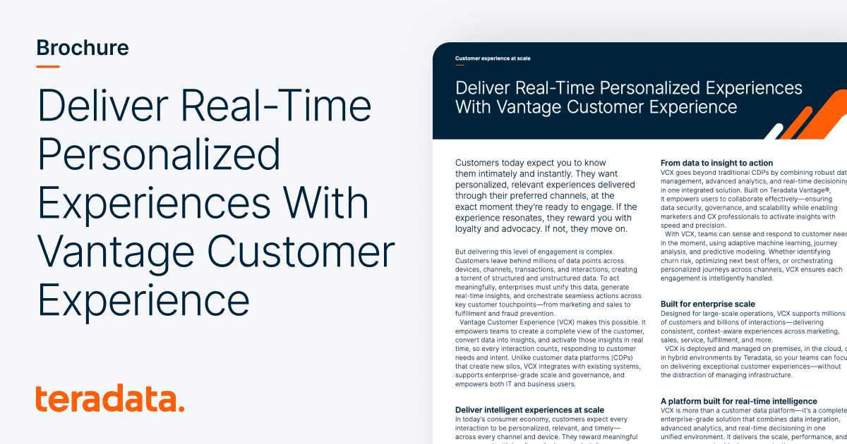Teradata Vantage Customer Experience Flyer | Teradata
