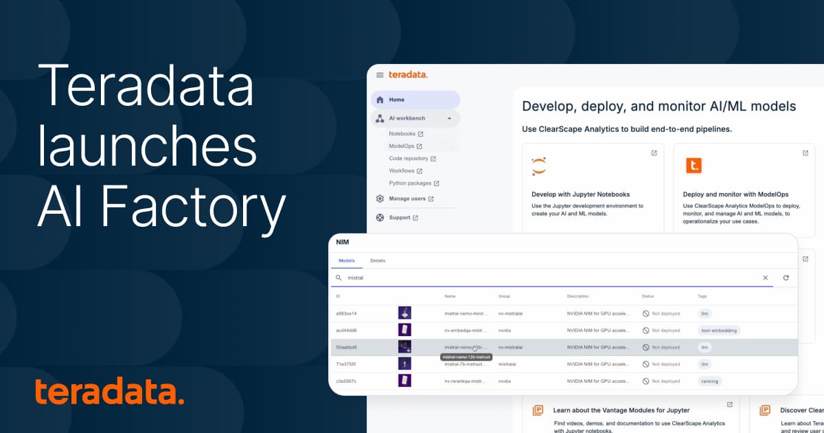 Teradata launches AI Factory | Teradata